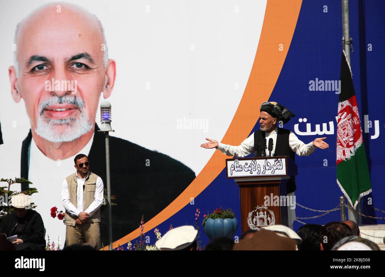 Afghan President Ashraf Ghani, speaks during a gathering in Jalalabad ...