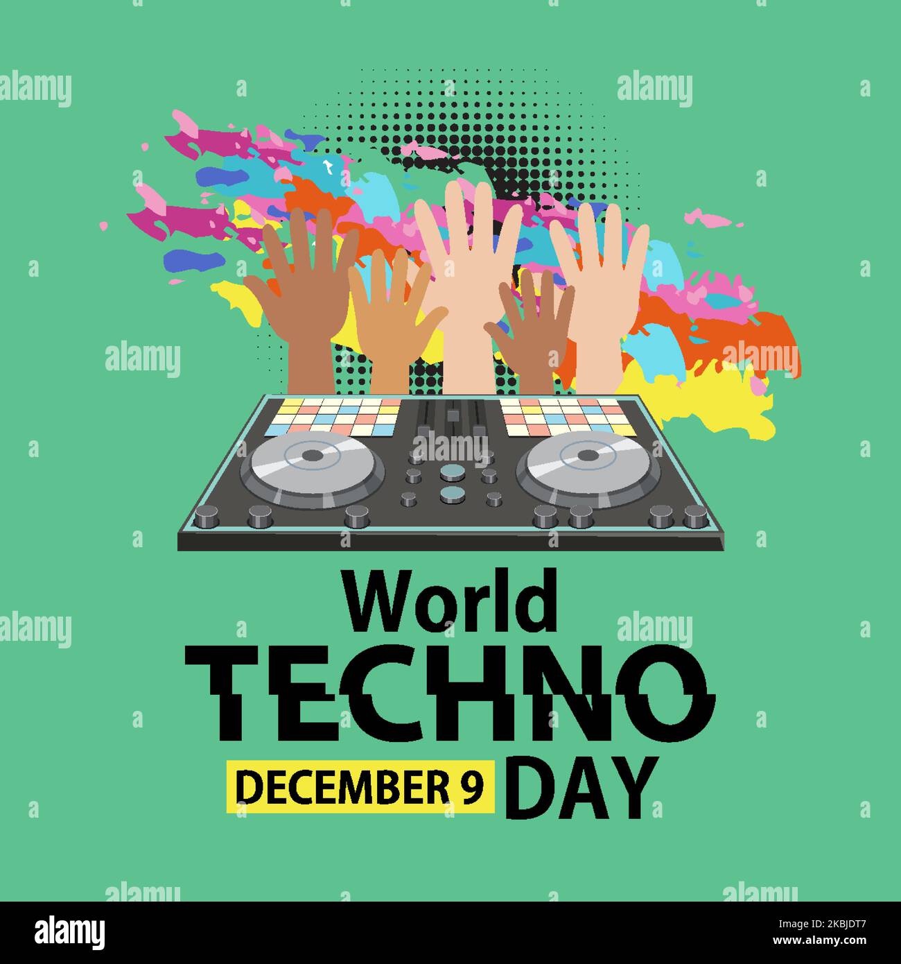 World techno day text banner design illustration Stock Vector Image ...