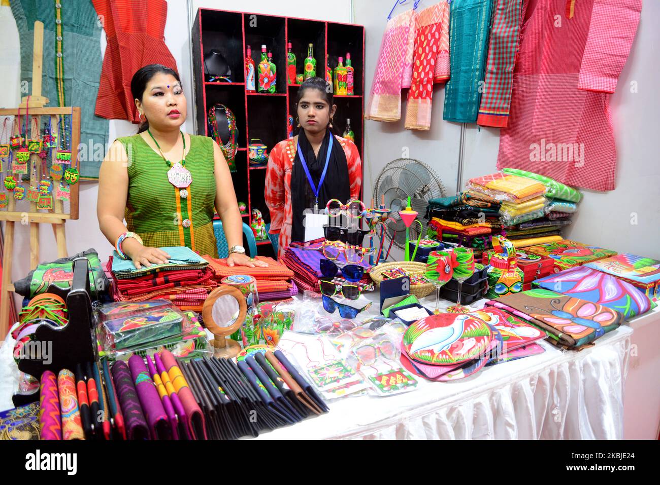 Bangladeshi entrepreneur display their different types goods in a SME ...