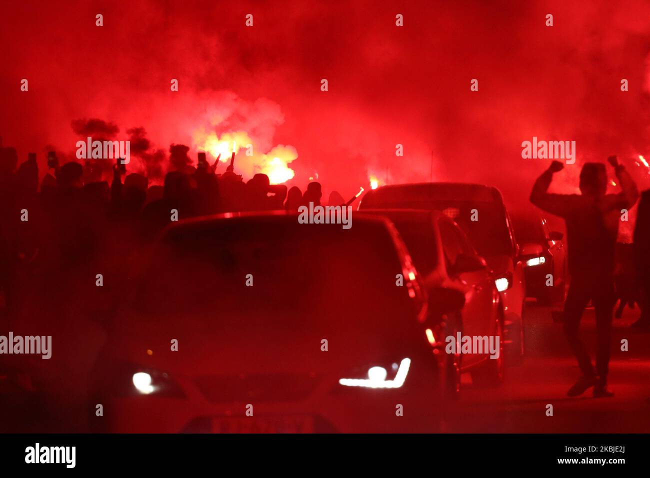 Red flares hi-res stock photography and images - Alamy