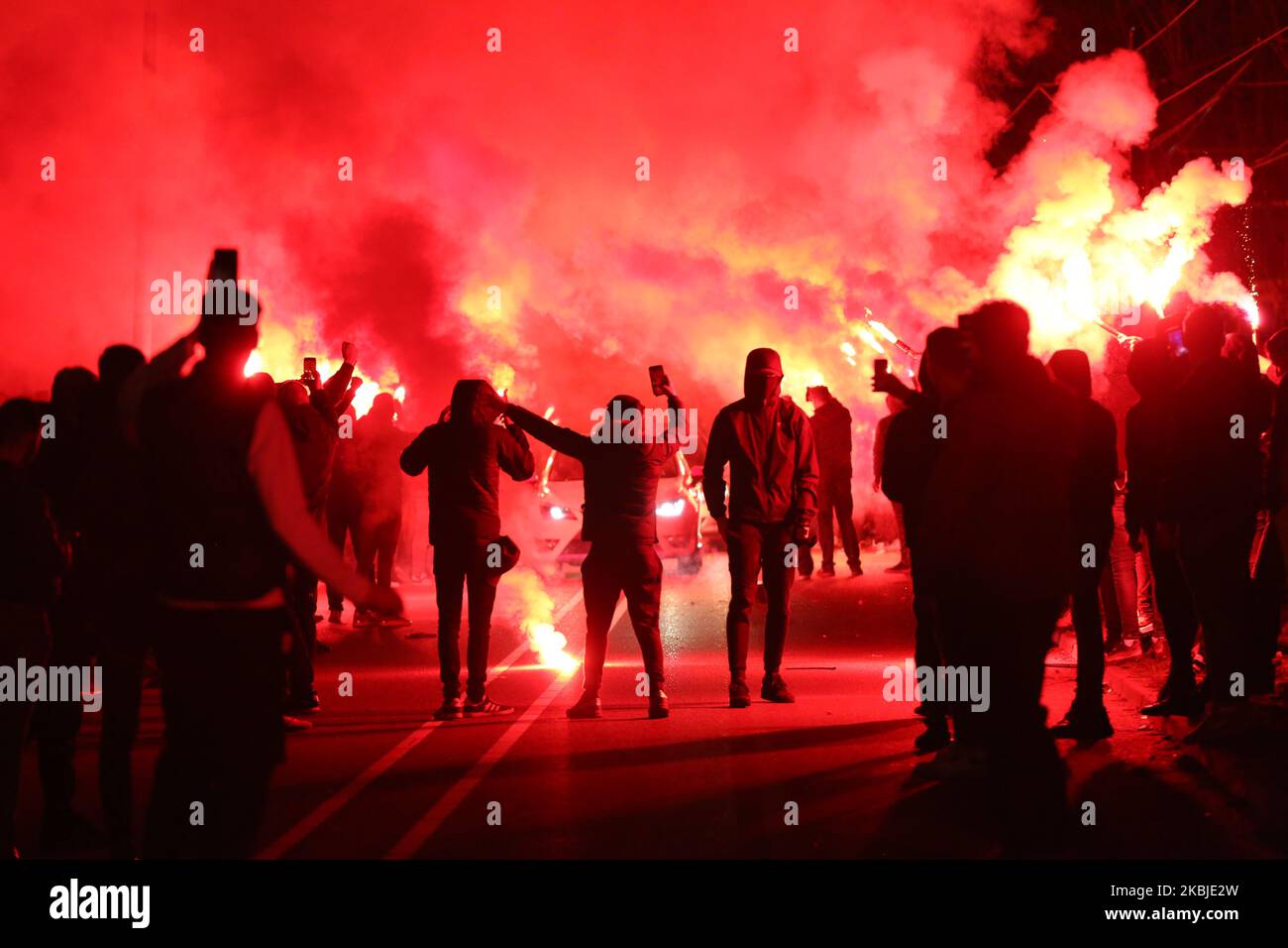 Red flares hi-res stock photography and images - Alamy