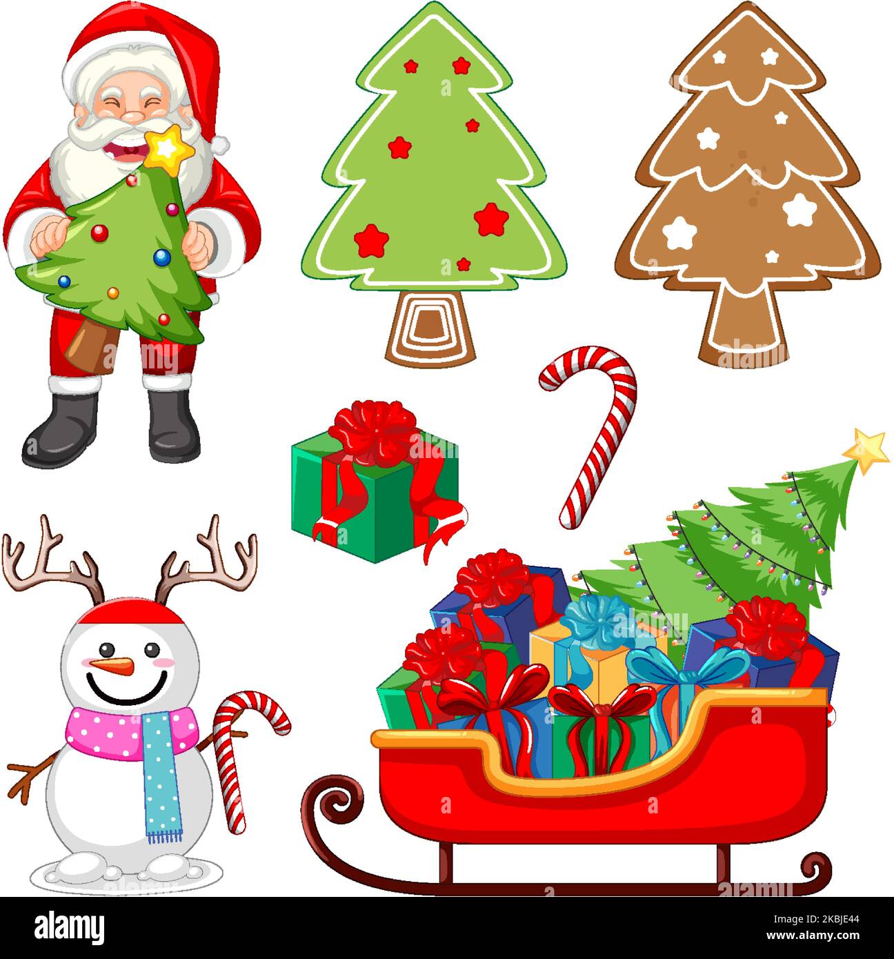 Set of Christmas elements and objects illustration Stock Vector Image ...