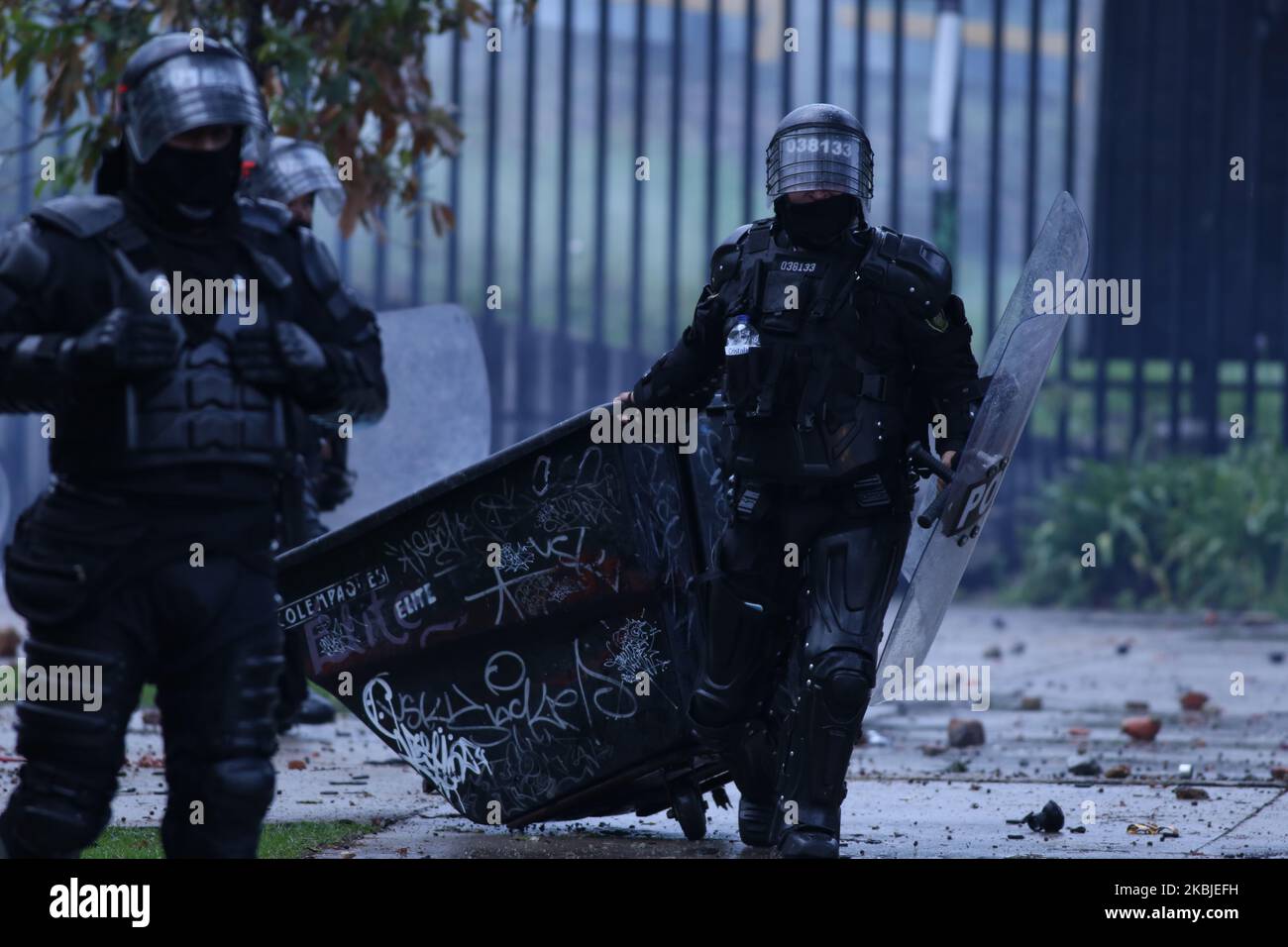 Riot squad officers, esmad in the tank during the riots at the National ...