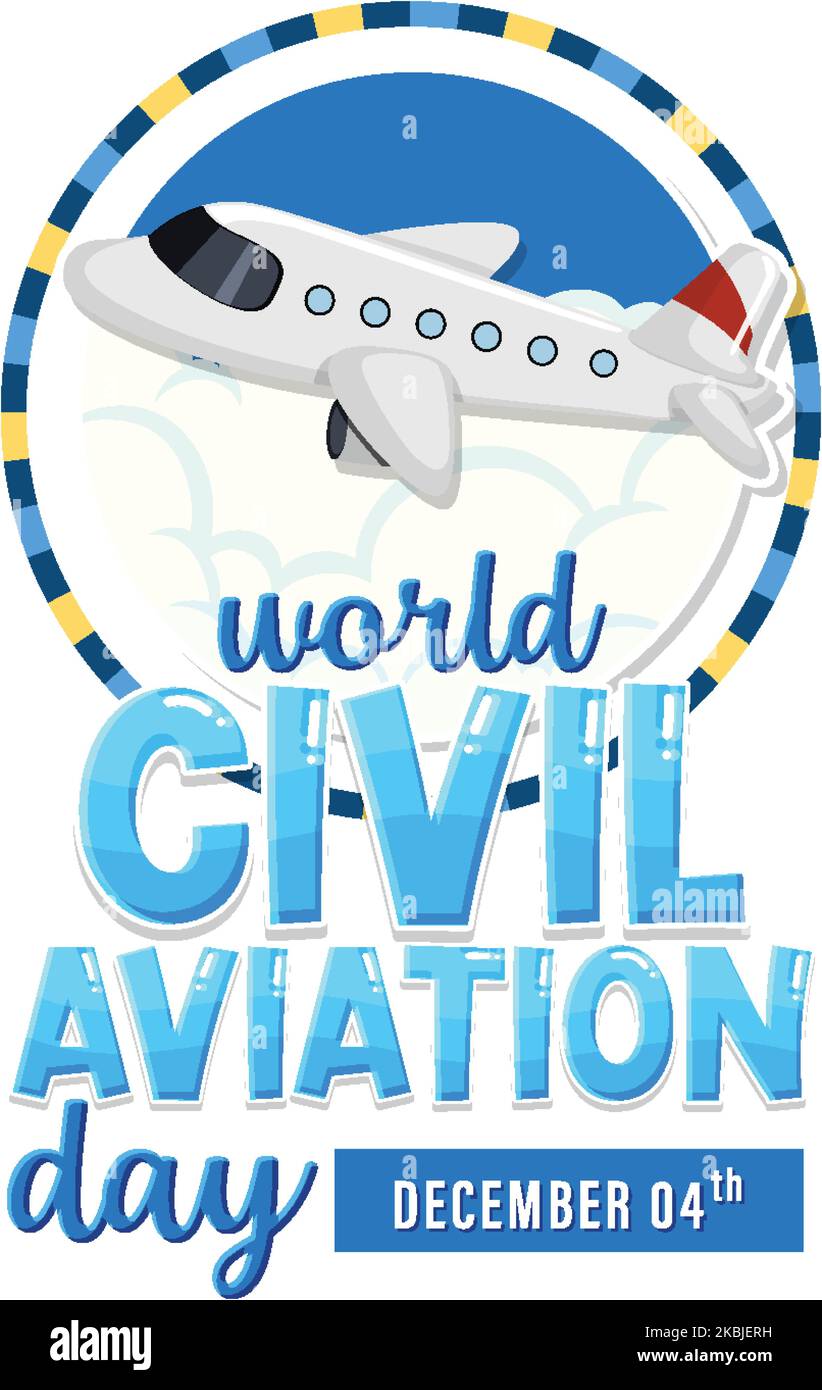 World civil aviation text for poster or banner design illustration ...