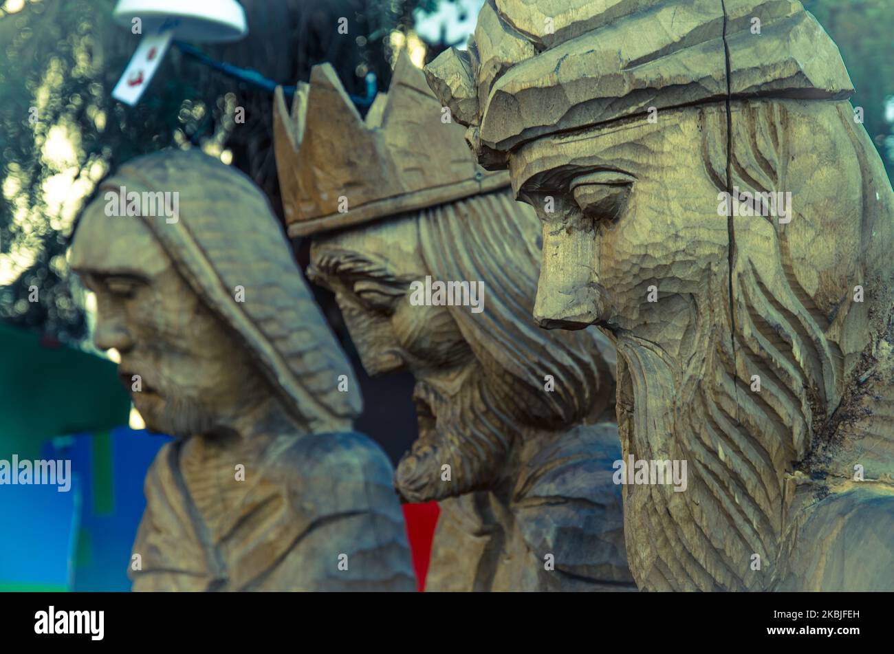 three kings statues wooden statue Stock Photo - Alamy