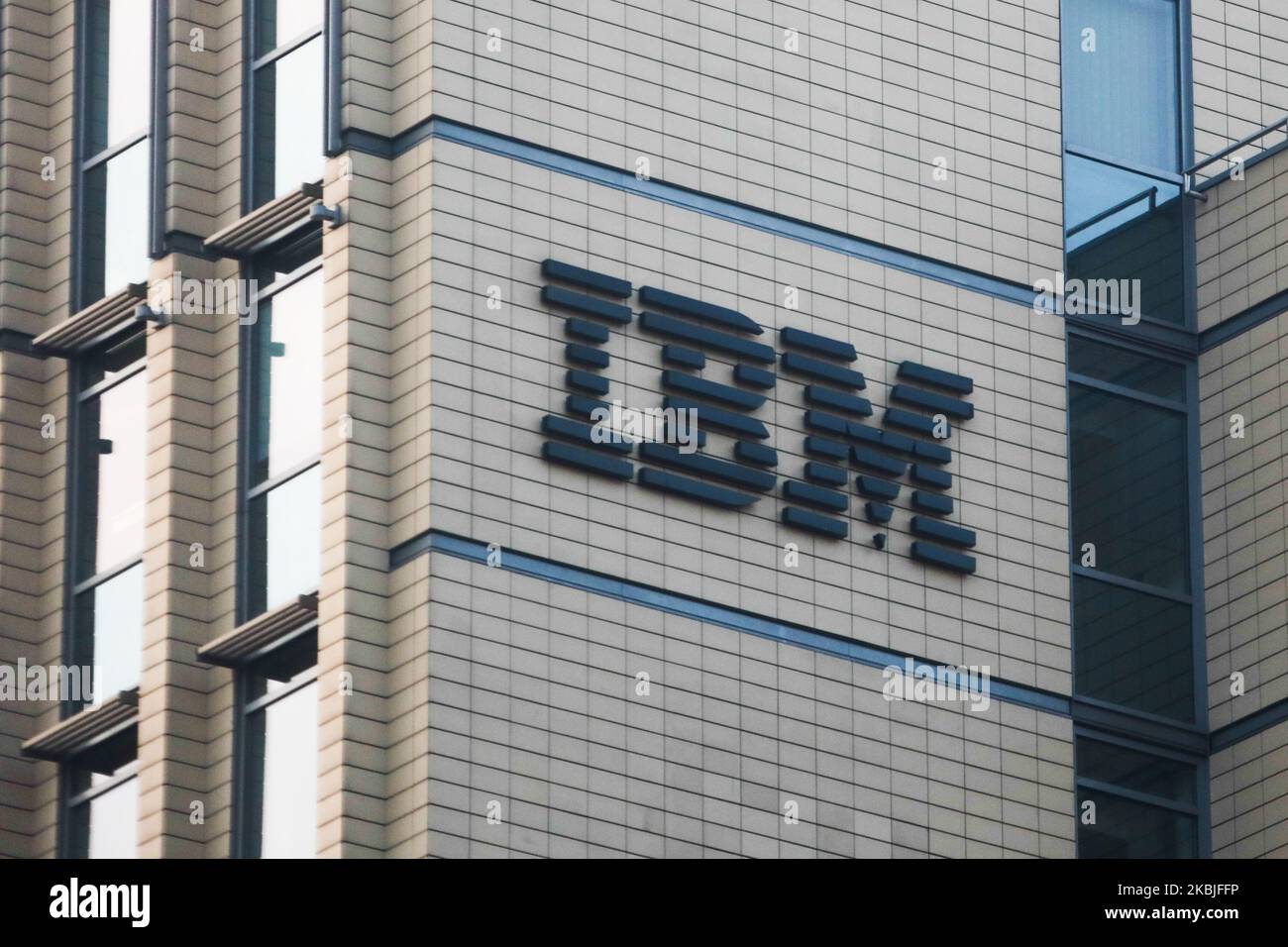 IBM logo is seen on the office building in Krakow, Poland on February ...