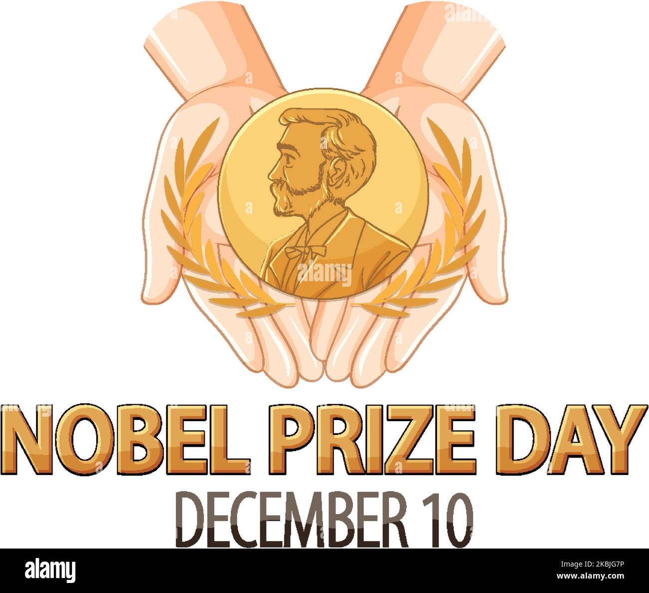Nobel Prize Day text for banner or poster design illustration Stock ...