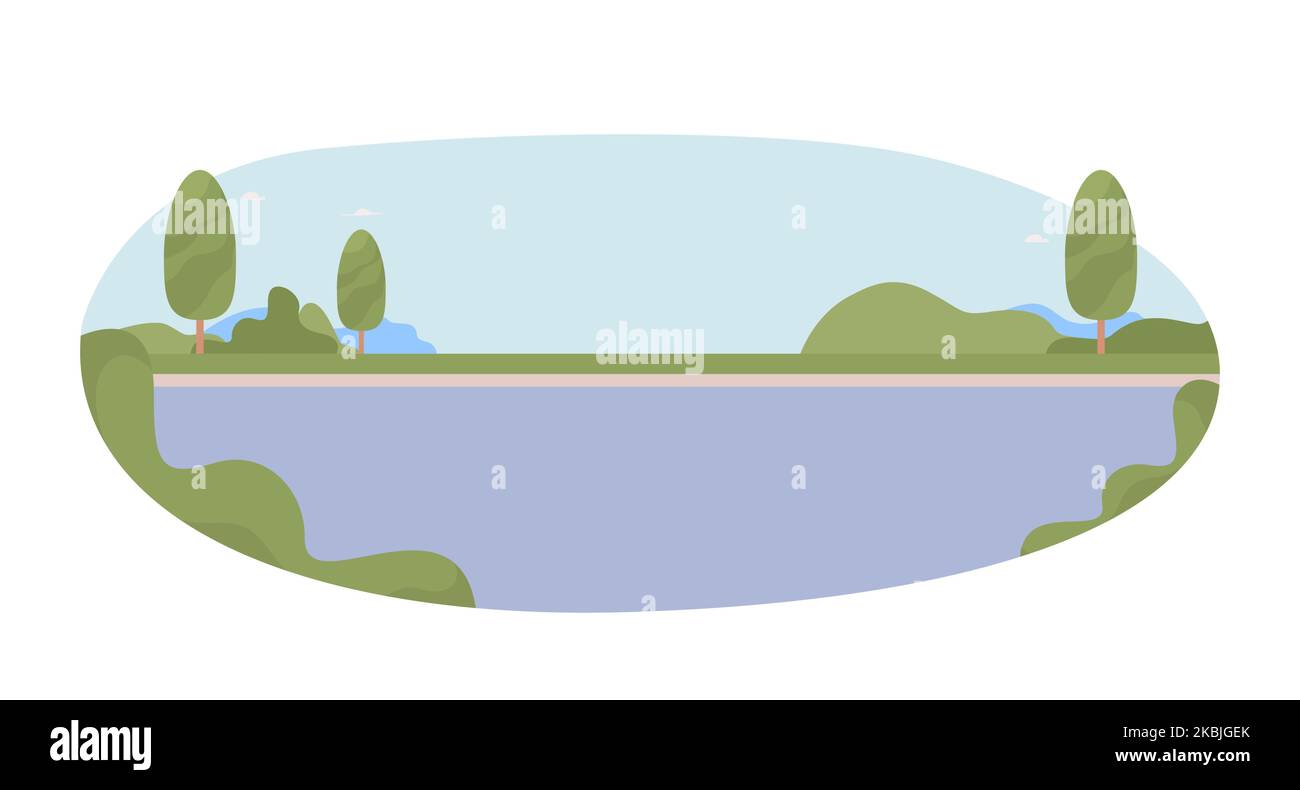 Interurban highway 2D vector isolated illustration Stock Vector Image ...