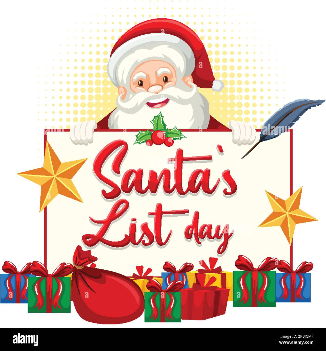 Happy Santa List Banner Design illustration Stock Vector Image & Art ...