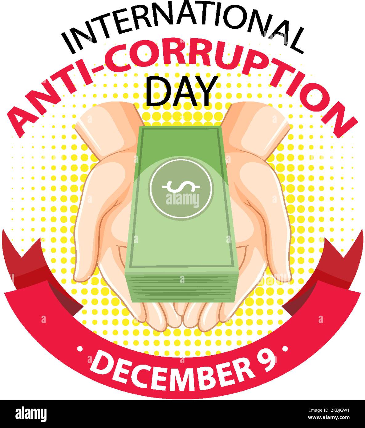 International anti corruption day December icon banner illustration ...