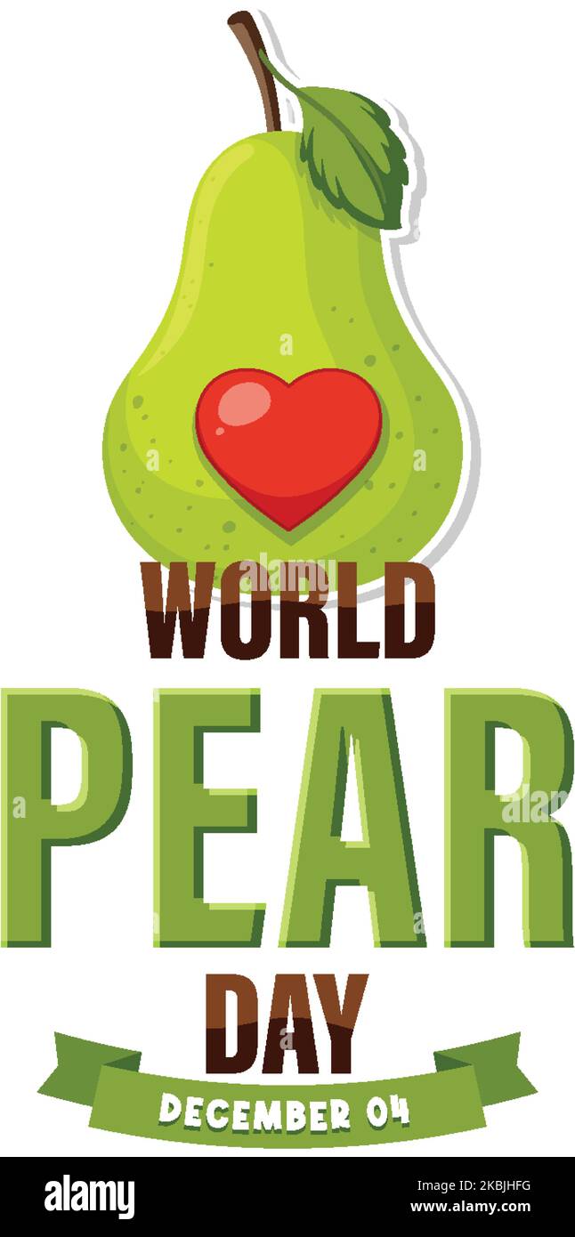 World pear day text for banner or poster design illustration Stock ...