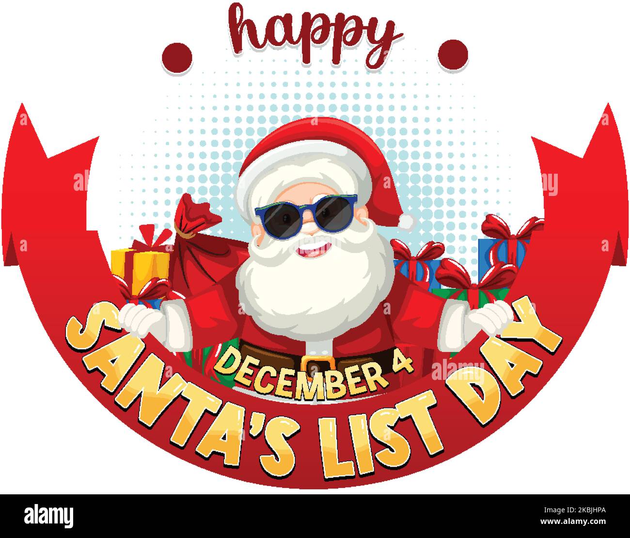 Happy Santa List Banner Design illustration Stock Vector Image & Art ...