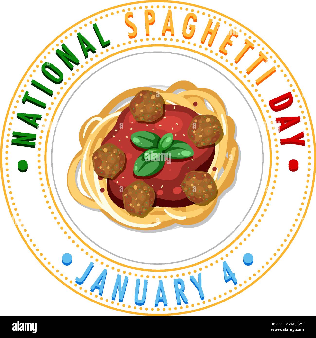 National Spaghetti Day Banner Design illustration Stock Vector Image ...