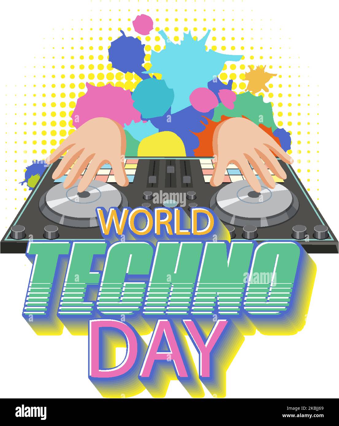 World techno day text banner design illustration Stock Vector Image ...