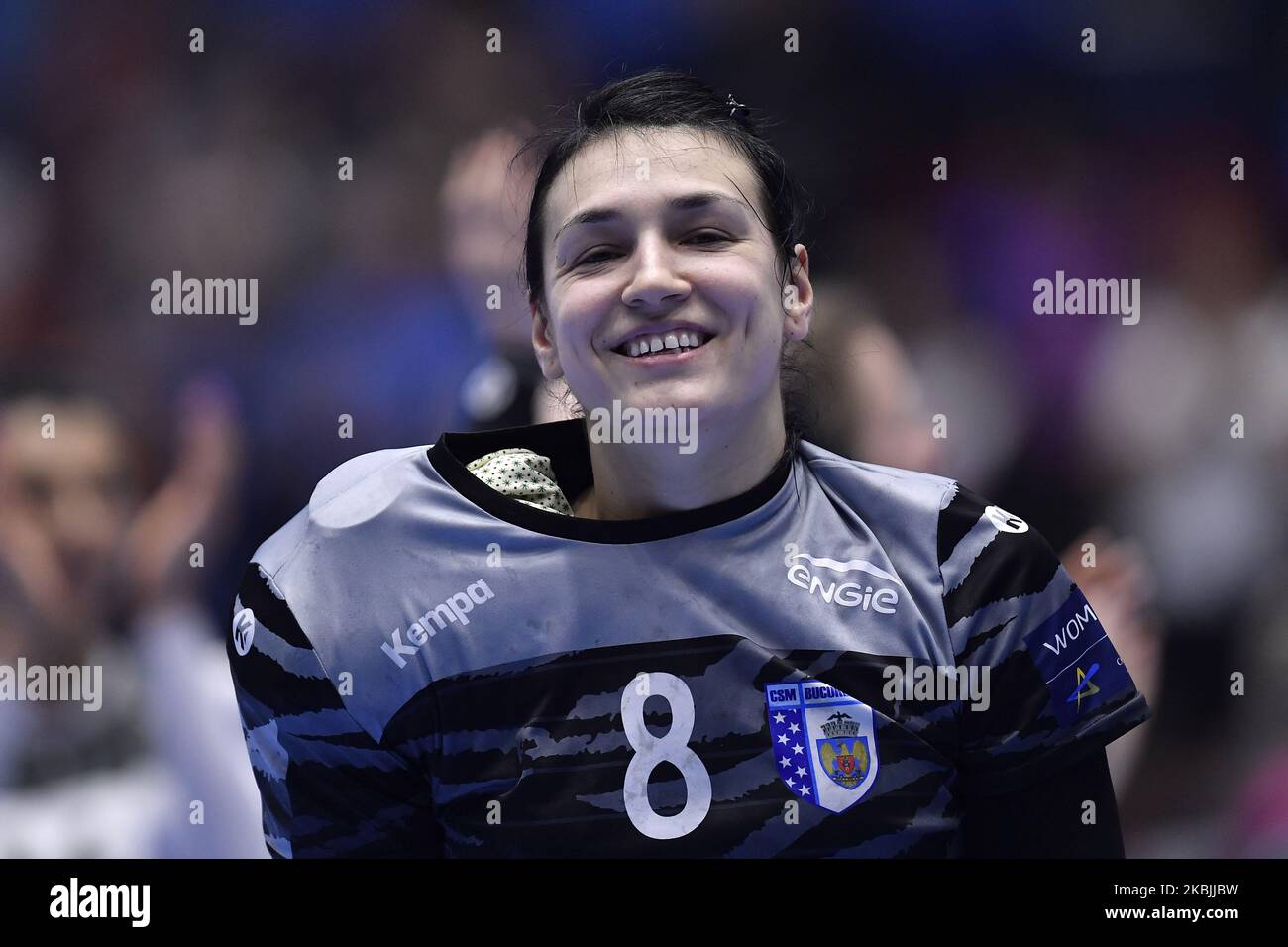 Cristina Neagu of CSM Bucharest smiles during EHF Champions League game ...
