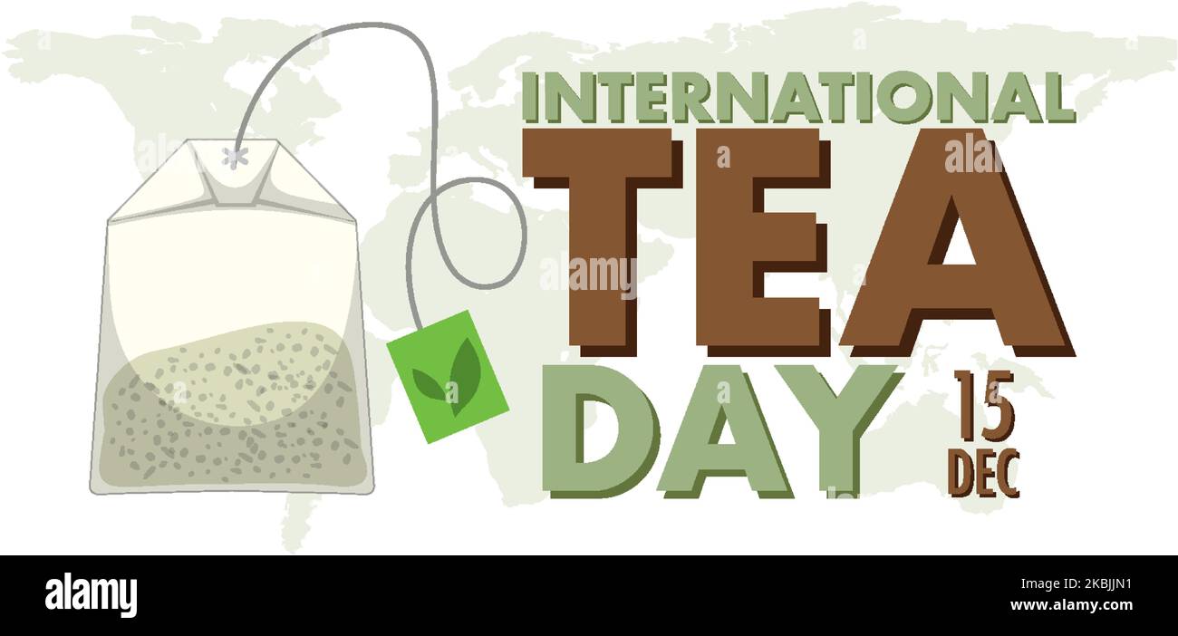 International tea day text banner design illustration Stock Vector ...
