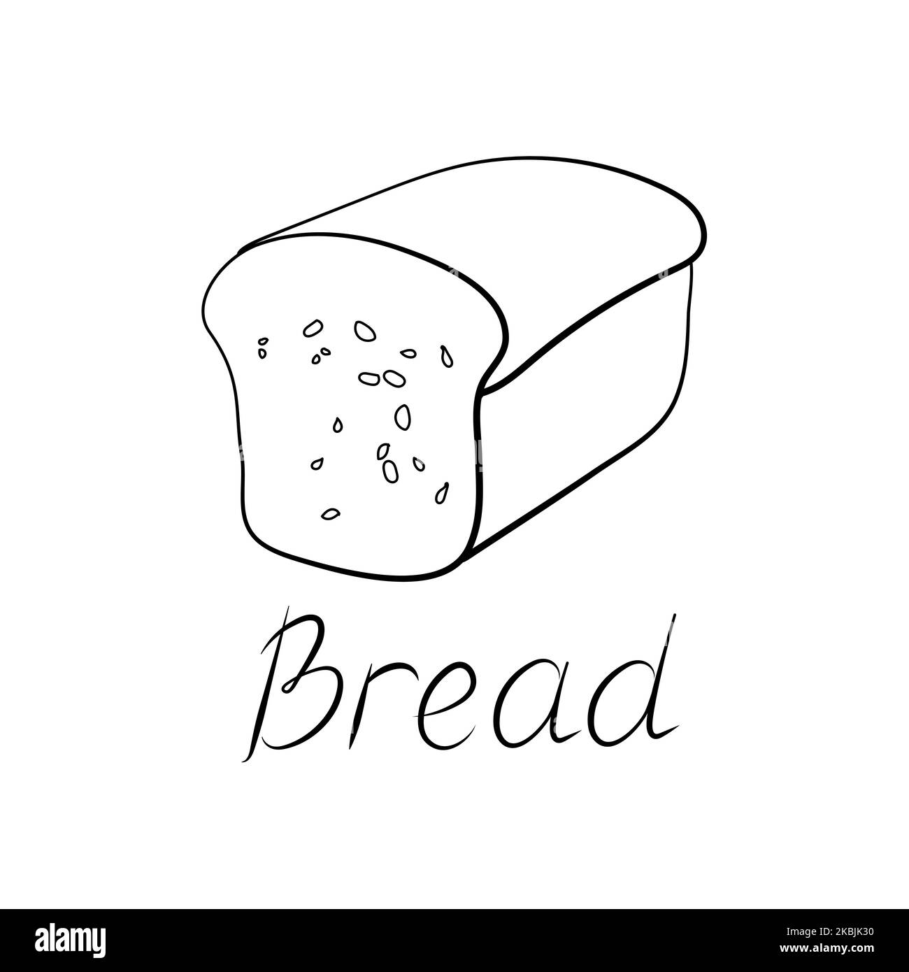 Bread illustration and hand-written inscription. Vector logo Stock ...