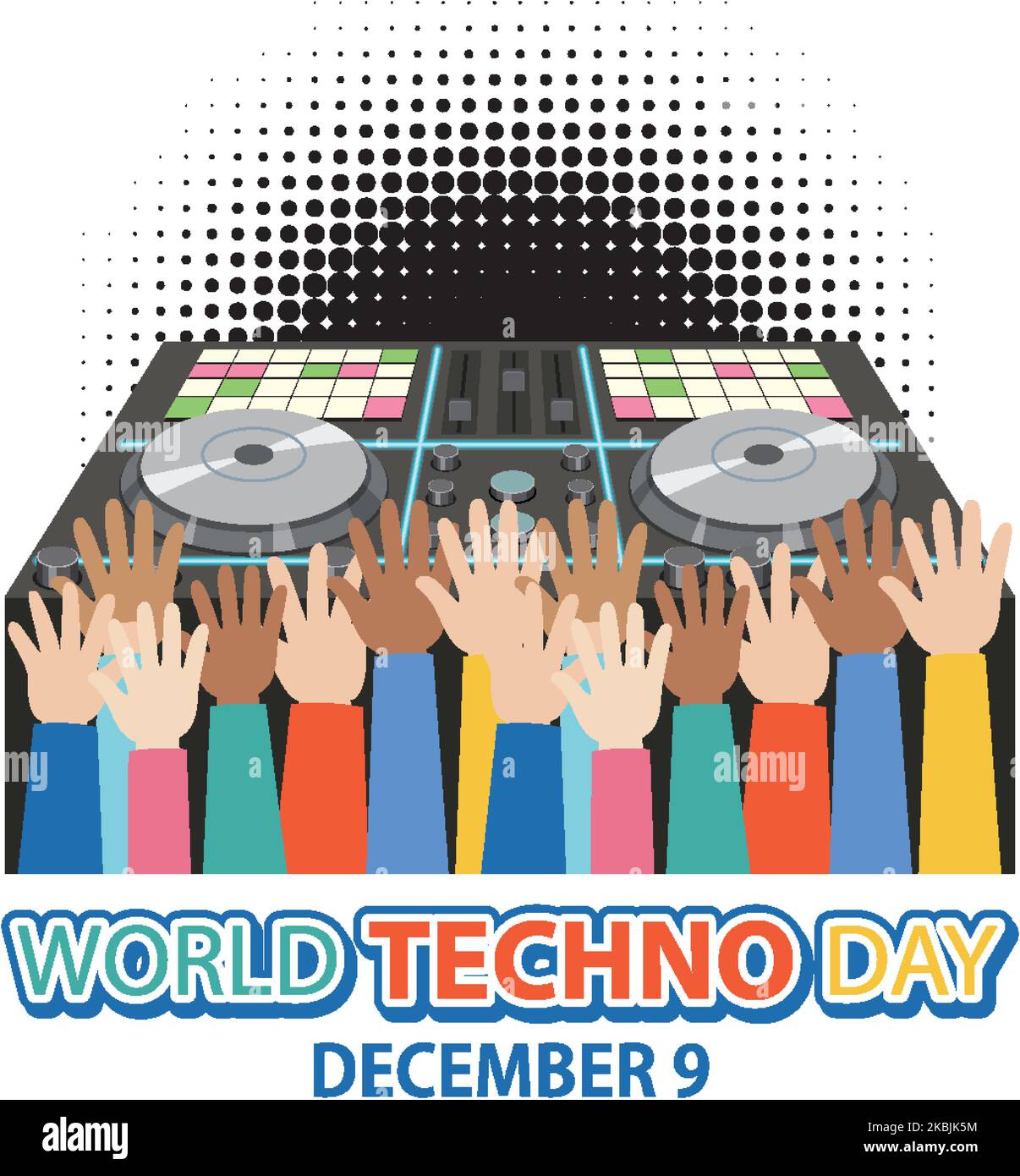 World techno day text banner design illustration Stock Vector Image ...