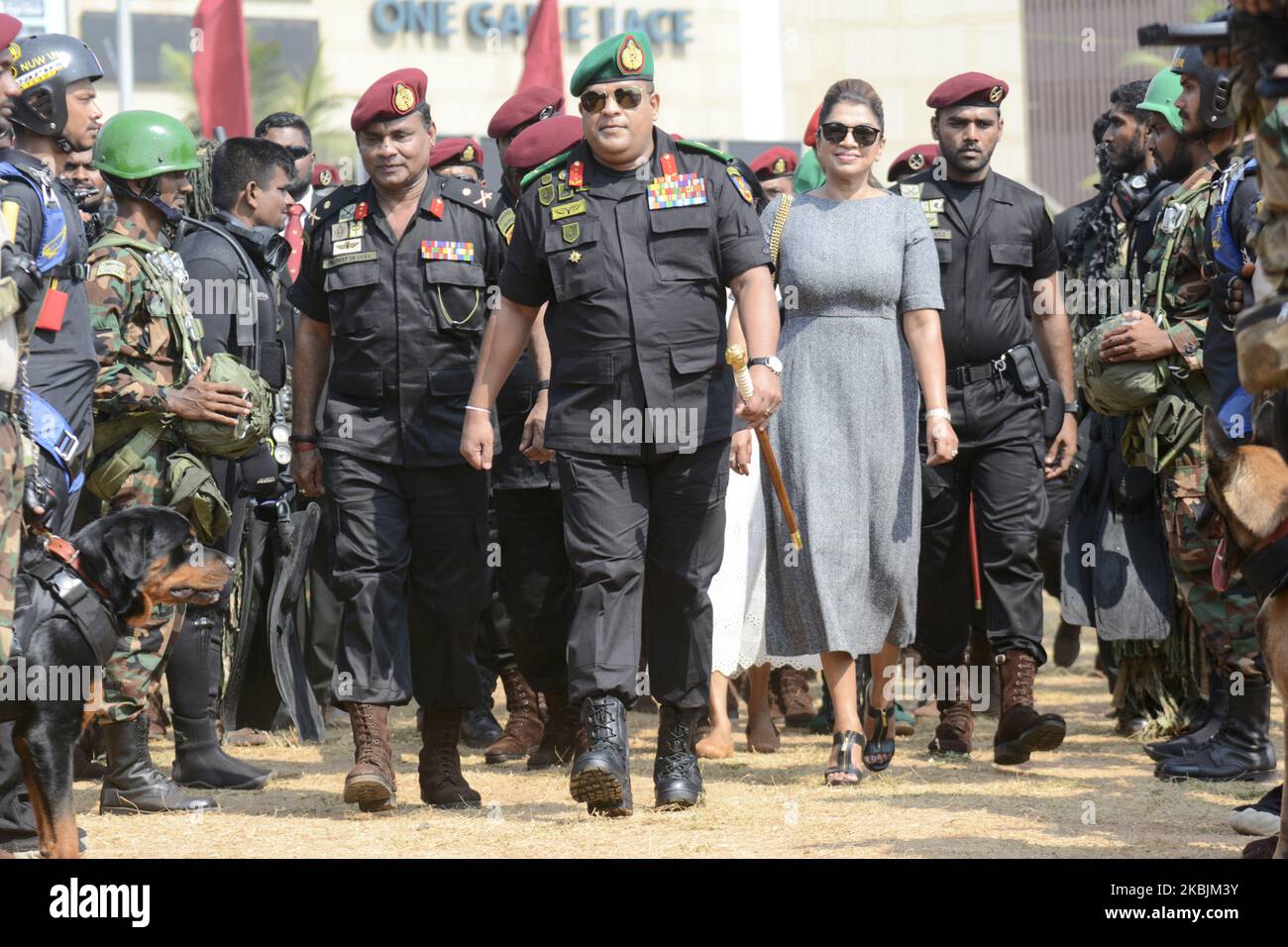 Sri Lanka's Army Chief Shavendra Silva (C) arrives at the 40th ...