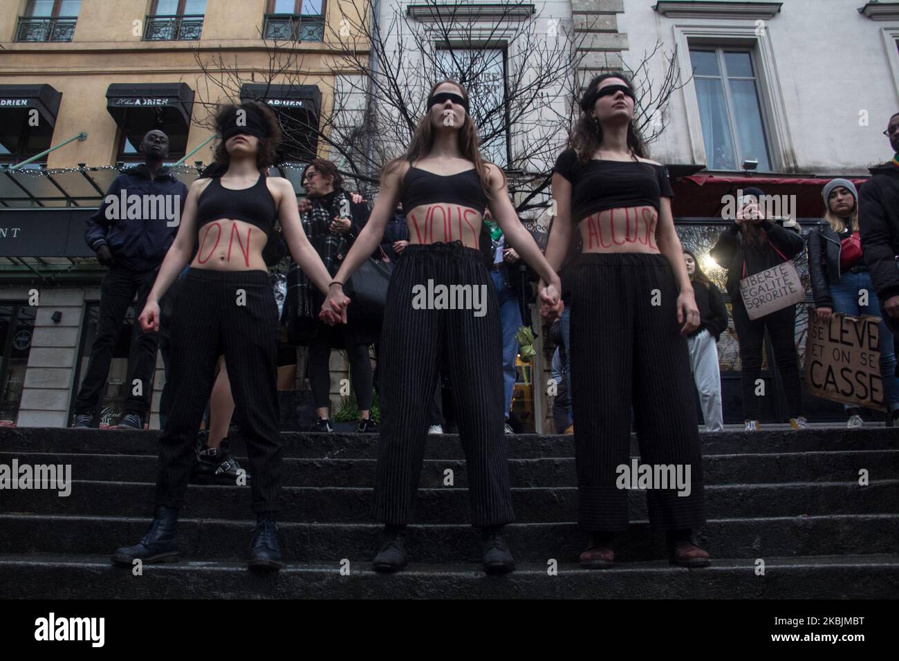 Women protesting during the International Women's Day in Paris, France ...