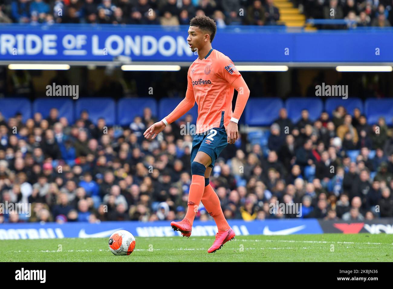 Mason Holgate during the Premier League match between Chelsea and ...