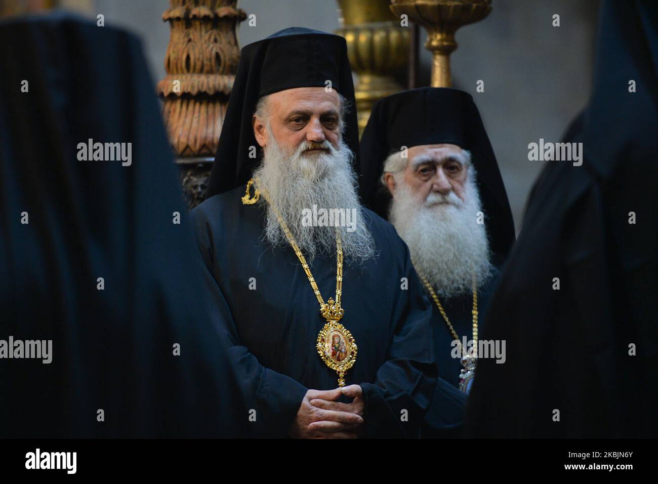 Greek Orthodox priests take part in Saturday afternoon celebrations ...