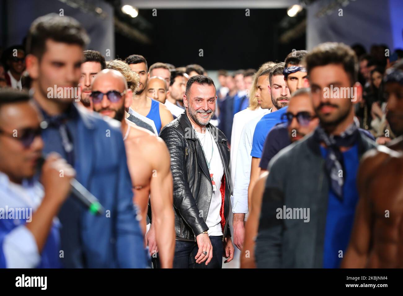 Portuguese fashion designer Nuno Gama ackowledges cheers after ...