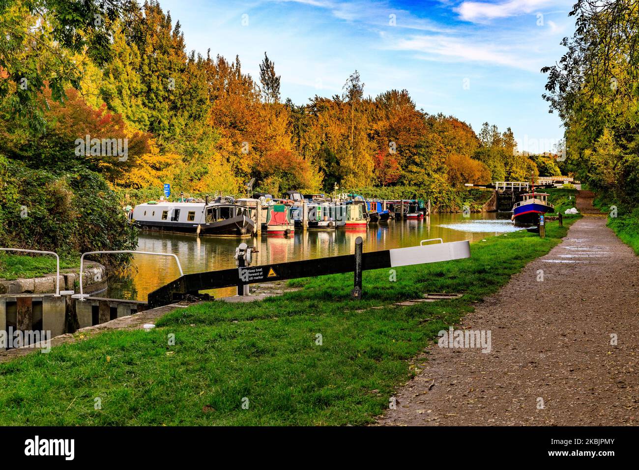 Vibrant autumn colour alongside one of the highest locks of the 29 at ...