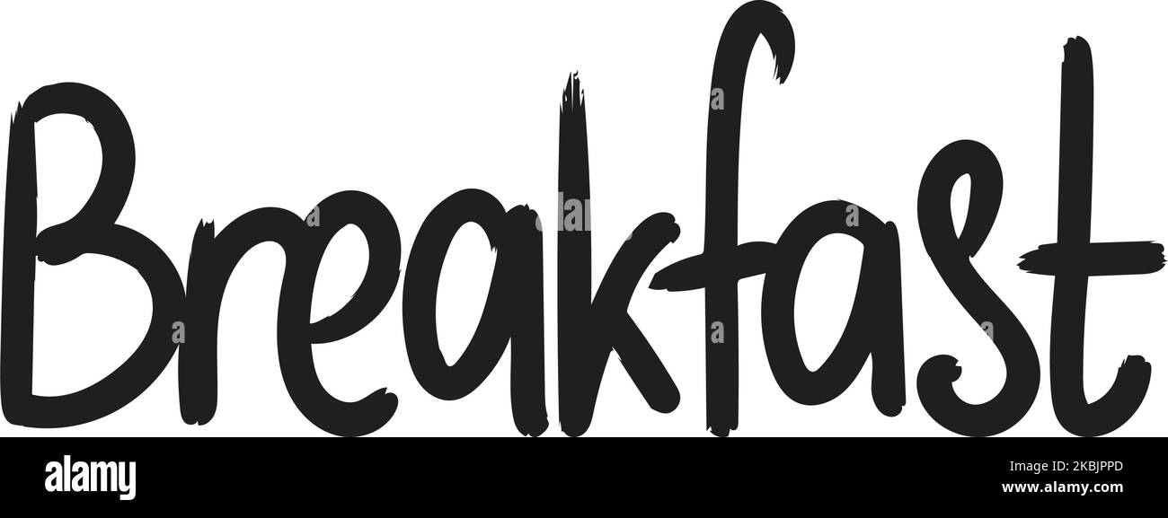 Breakfast inscription black on white background Stock Vector Image ...