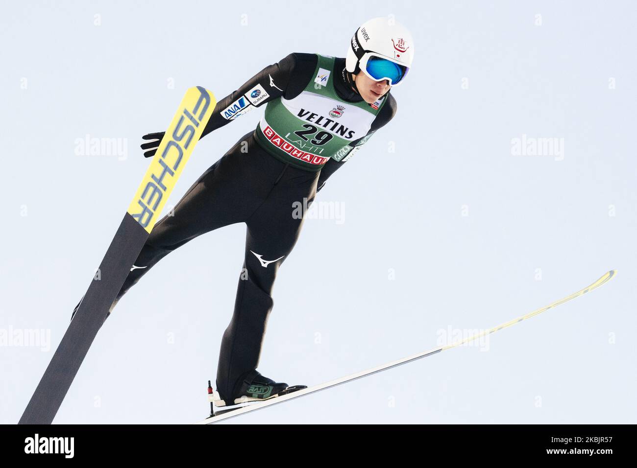 Keiichi Sato soars in the air during the qualification round of the Men ...