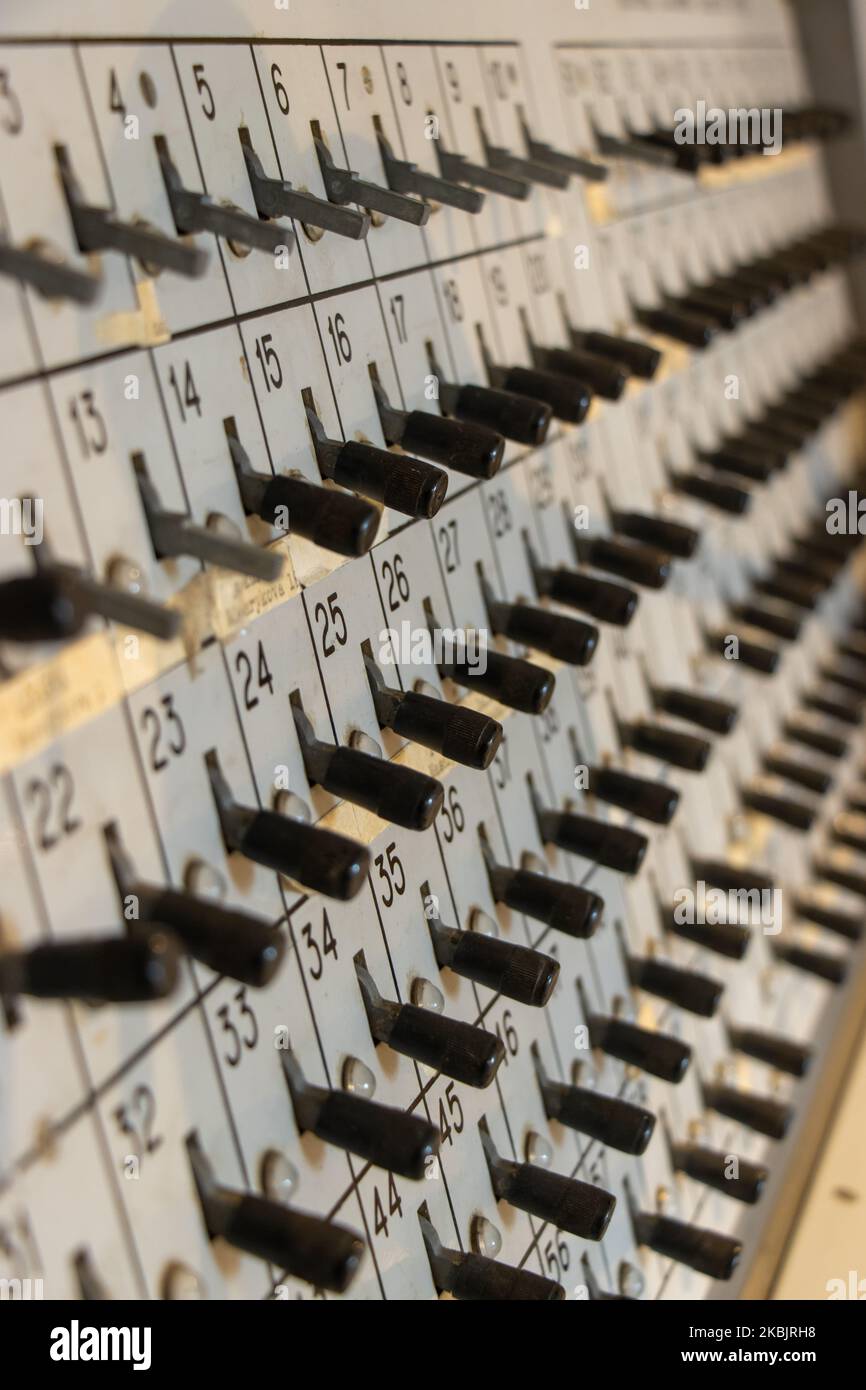 A relay line desk for connection to telephone exchange Stock Photo - Alamy