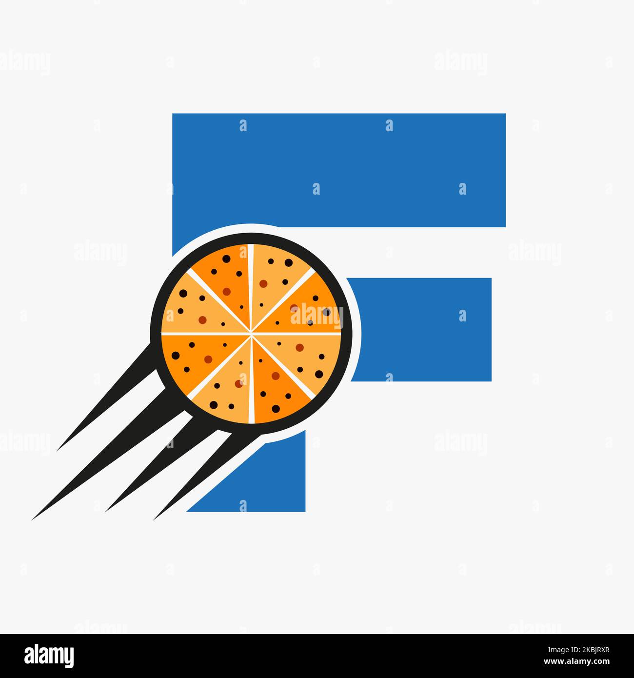 Initial Letter F Restaurant Cafe Logo With Pizza Concept Vector ...