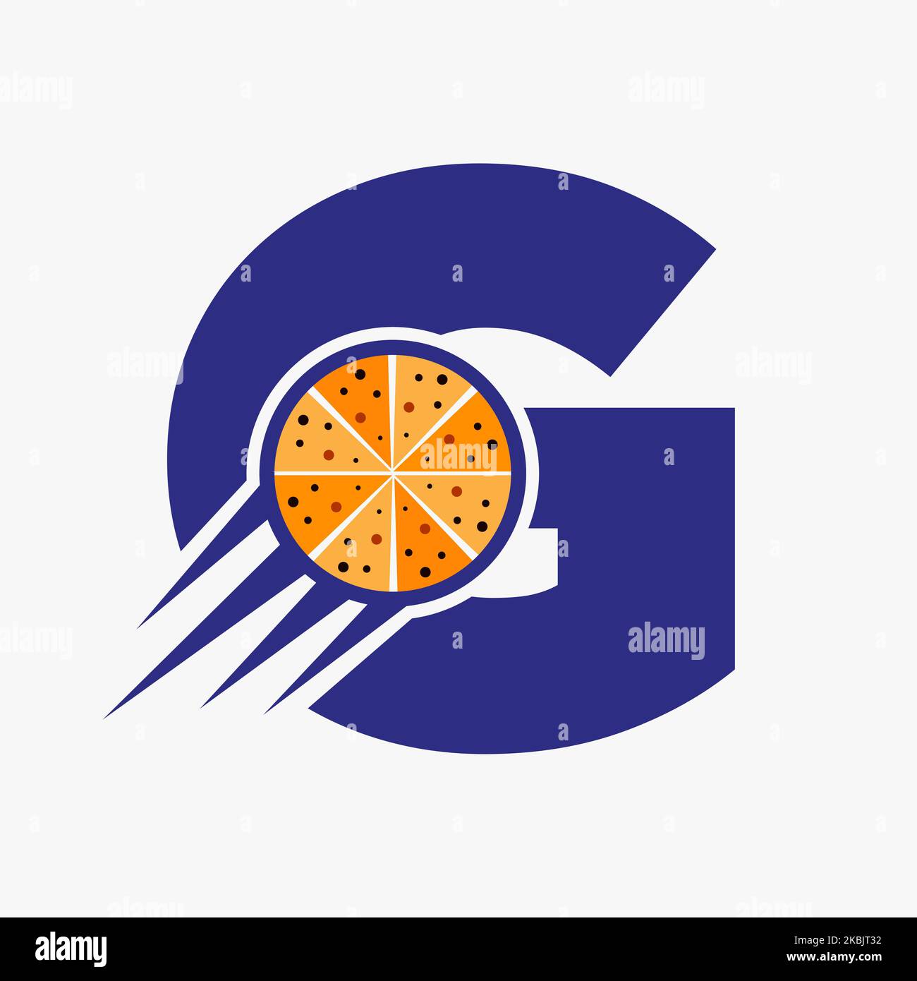 Initial Letter G Restaurant Cafe Logo With Pizza Concept Vector ...
