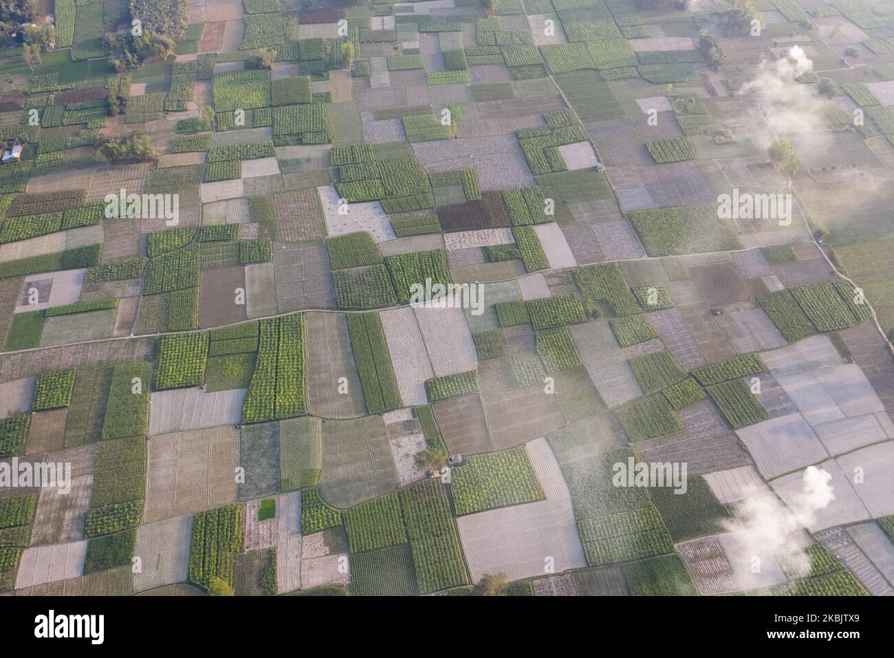 Aerial View of Newly Cultivated Vegetable Field in Bogura, Bangladesh ...