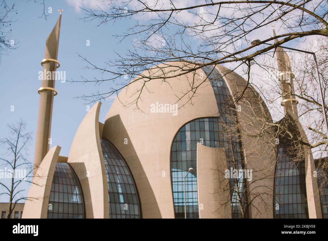 outside view of cologne central Mosque, in Cologne, Germany, on March ...