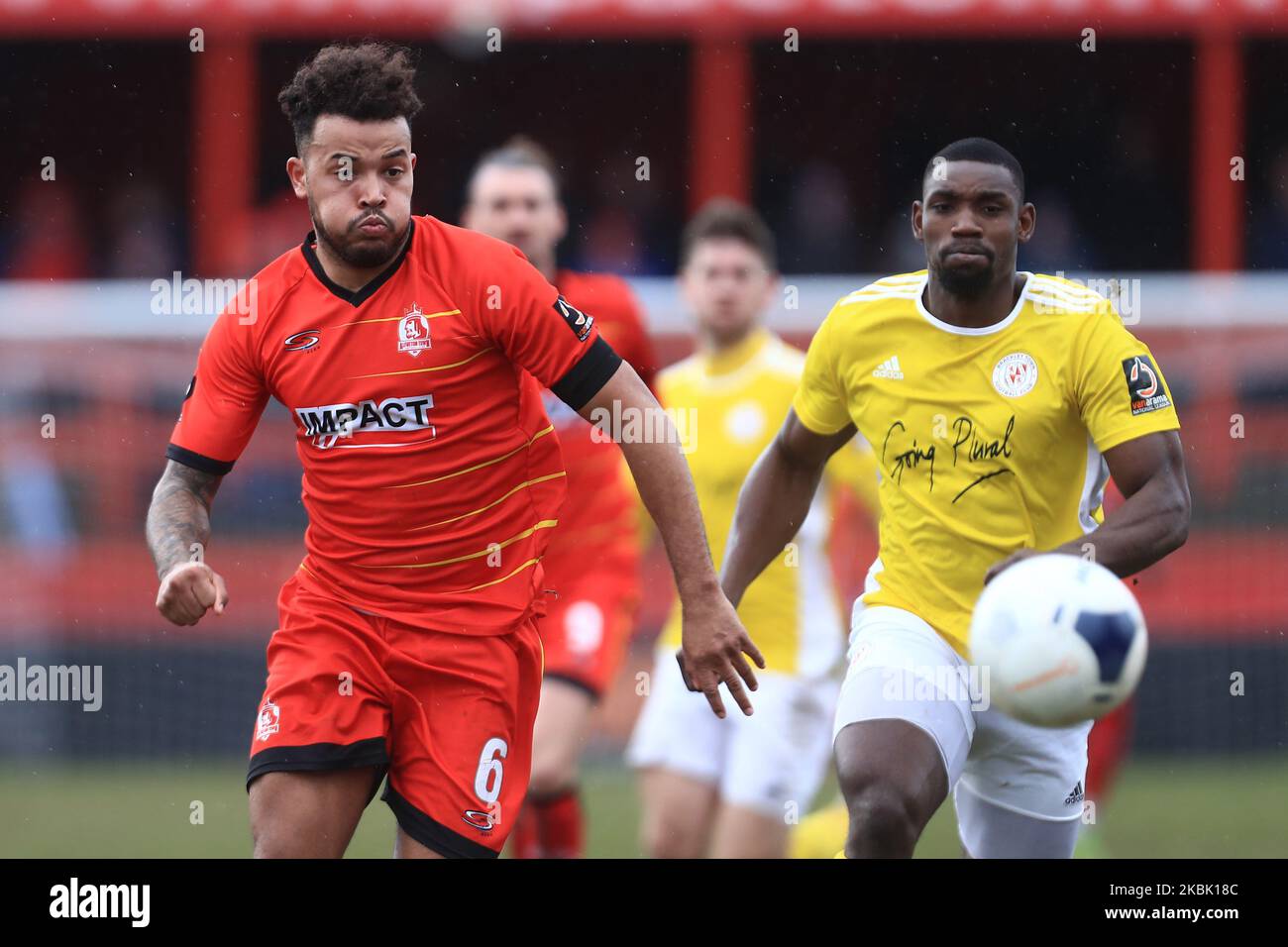 Alfreton Town Dominic Smith and Lee Ndlovu during the Vanarama National ...