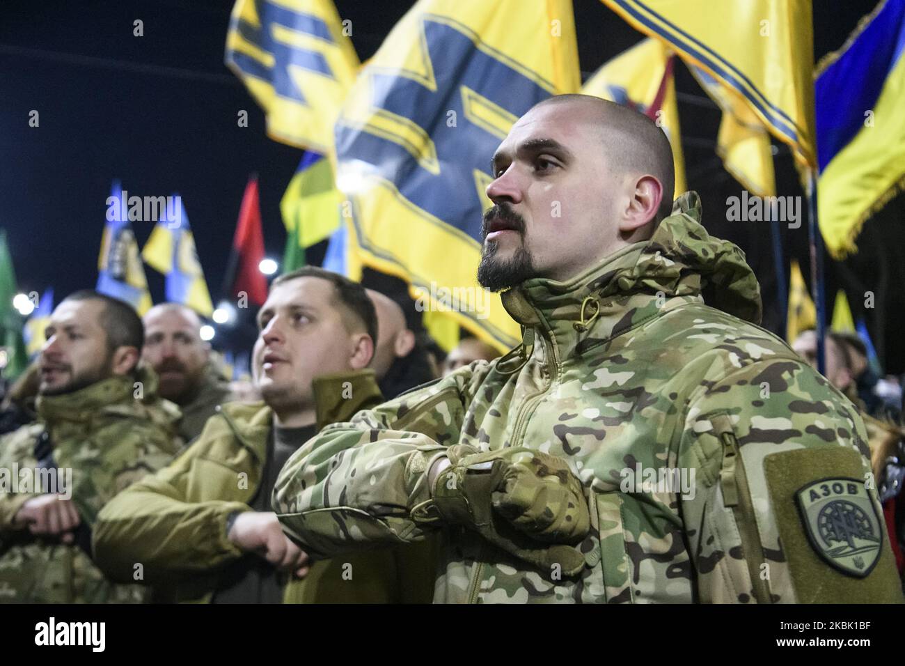 Ukrainian veterans of the Eastern Ukrainian conflict, volunteers and ...