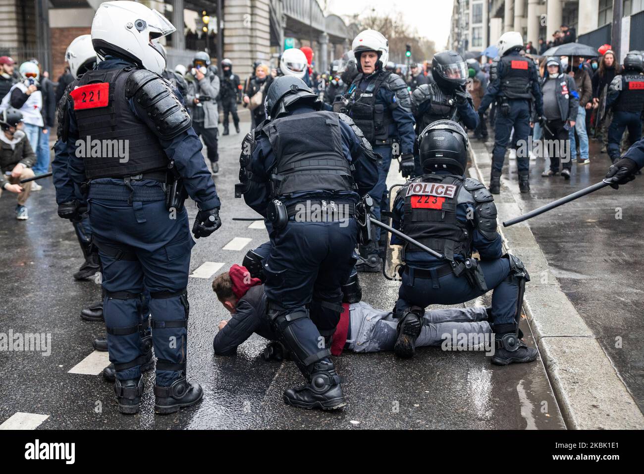 Police officers member of the Brigade for the Repression of Violent ...