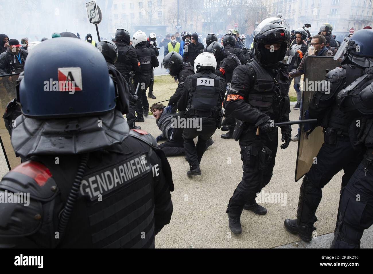 Police officers member of the Brigade for the Repression of Violent ...
