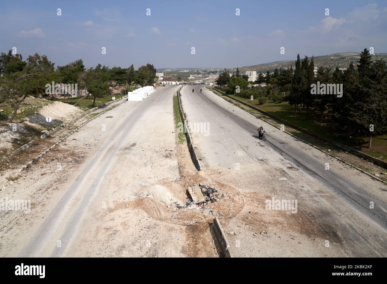 A general view of the M4 highway, which links the northern Syrian ...