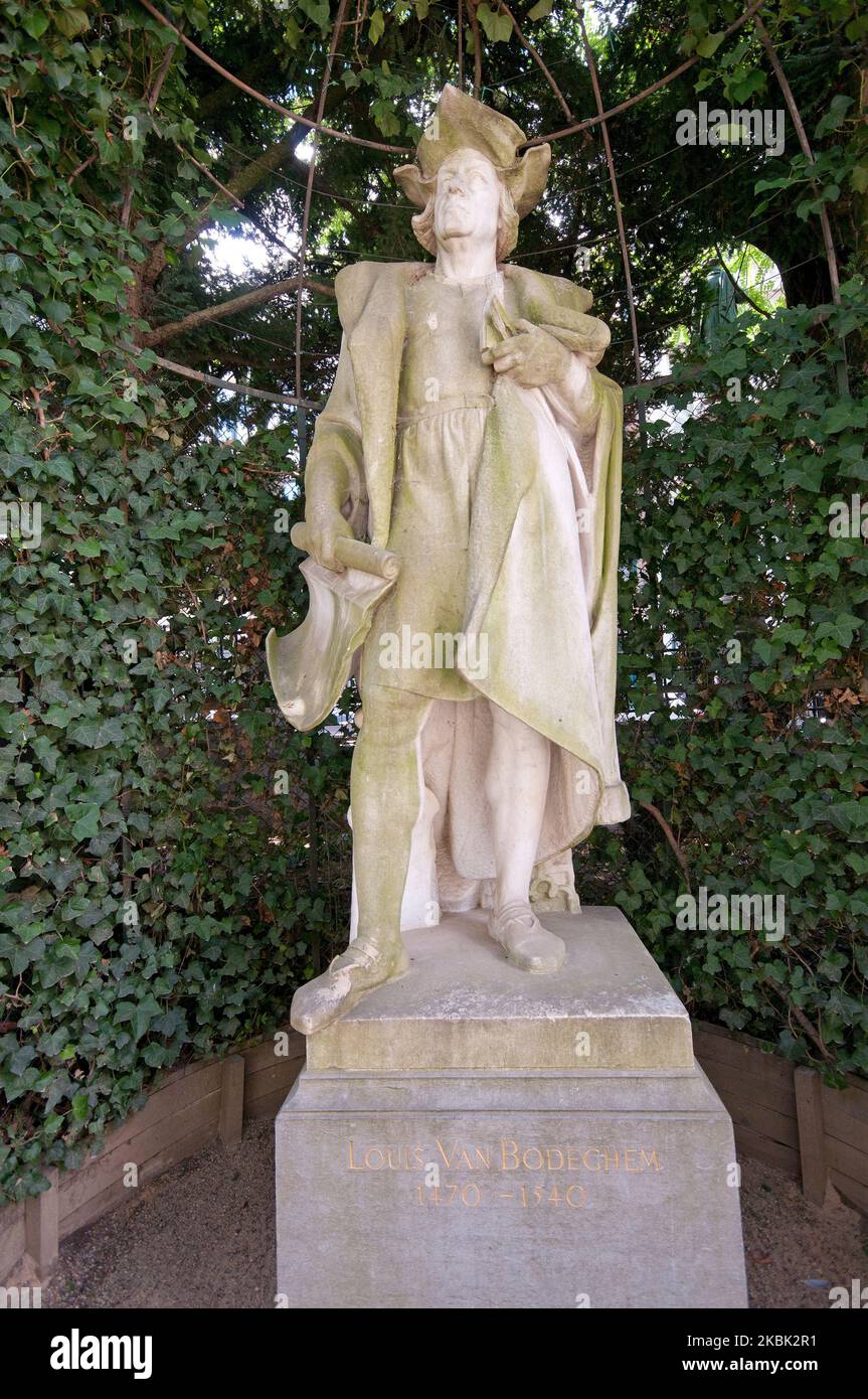 Statue of the architect and sculptor Louis Van Bodeghem (1470-1540 ...