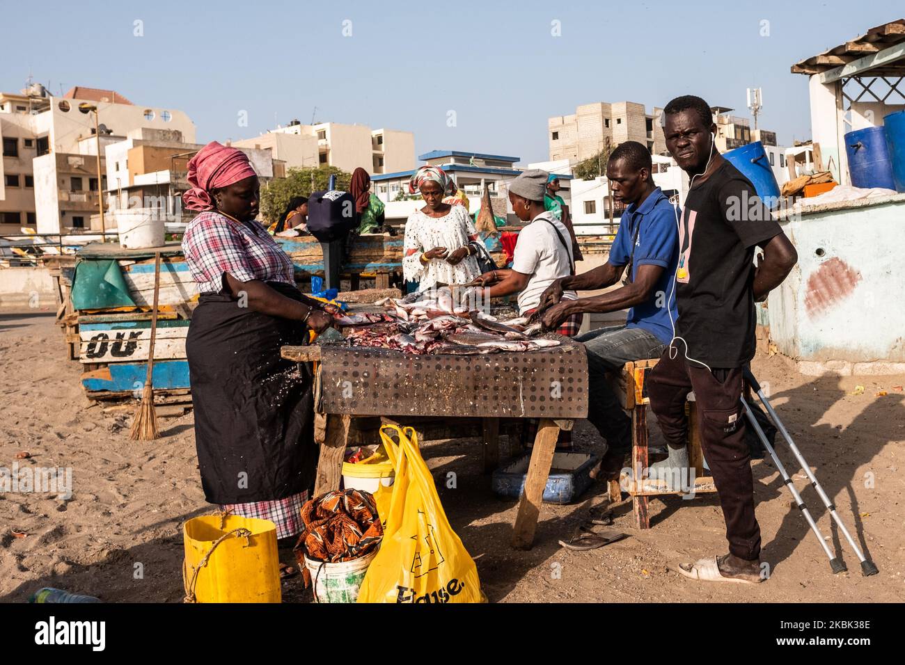 Daily life in a fish market in Dakar, Senegal on March 4, 2020. (Photo ...