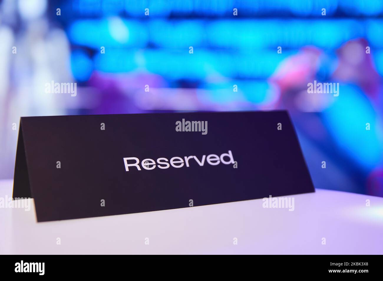 Reserved table in night club Stock Photo - Alamy