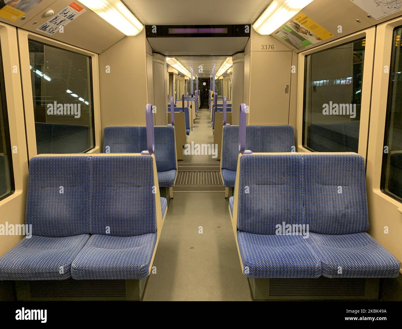 Empty underground trains are seen in Stuttgart, Germany on March 16 ...
