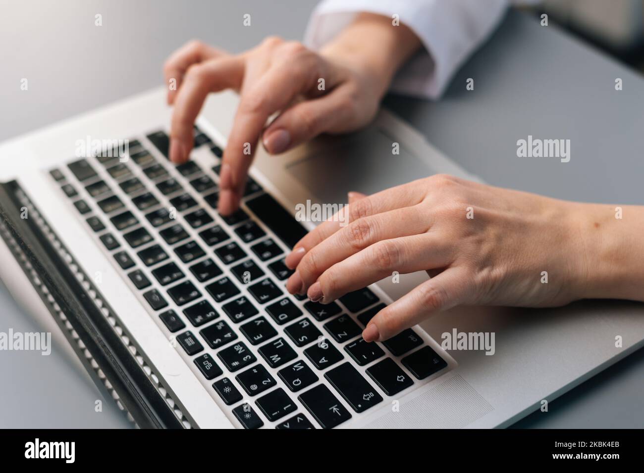 Close up hands nurse typing on hi-res stock photography and images - Alamy