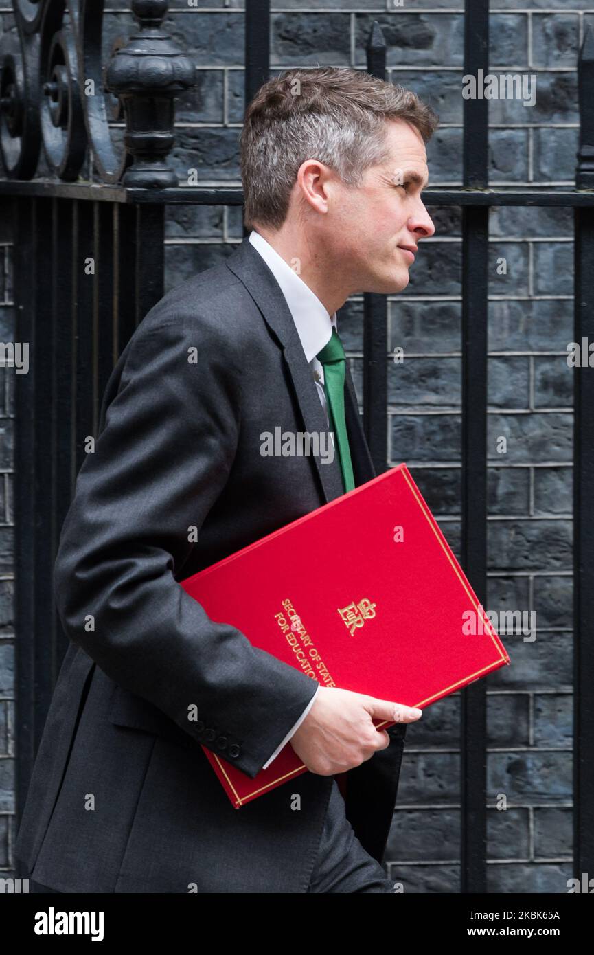Secretary of State for Education Gavin Williamson leaves 10 Downing ...