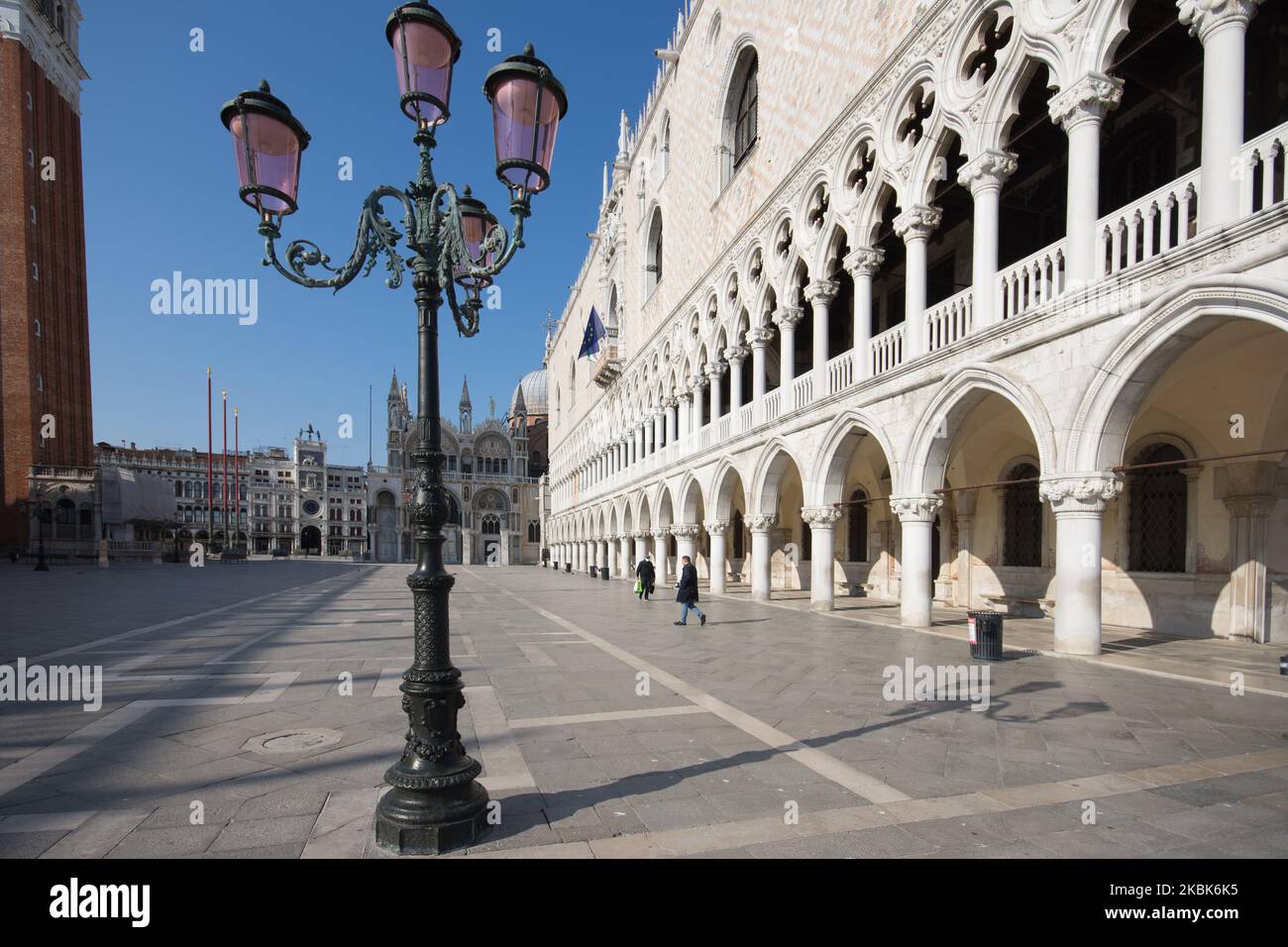 The San Marco square , always very populated, is completely empty on ...