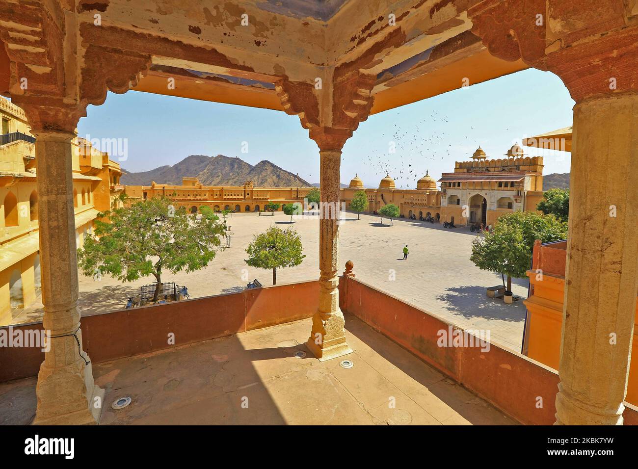 A deserted view of Historical Amer Fort after it was closed for ...