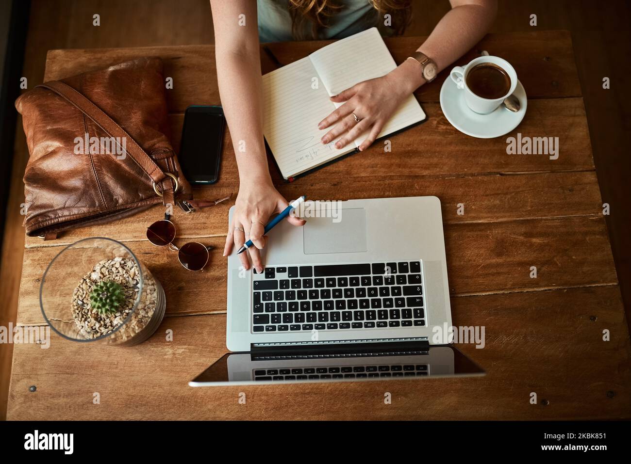 Write something worth reading. High angle shot of an unrecognizable ...