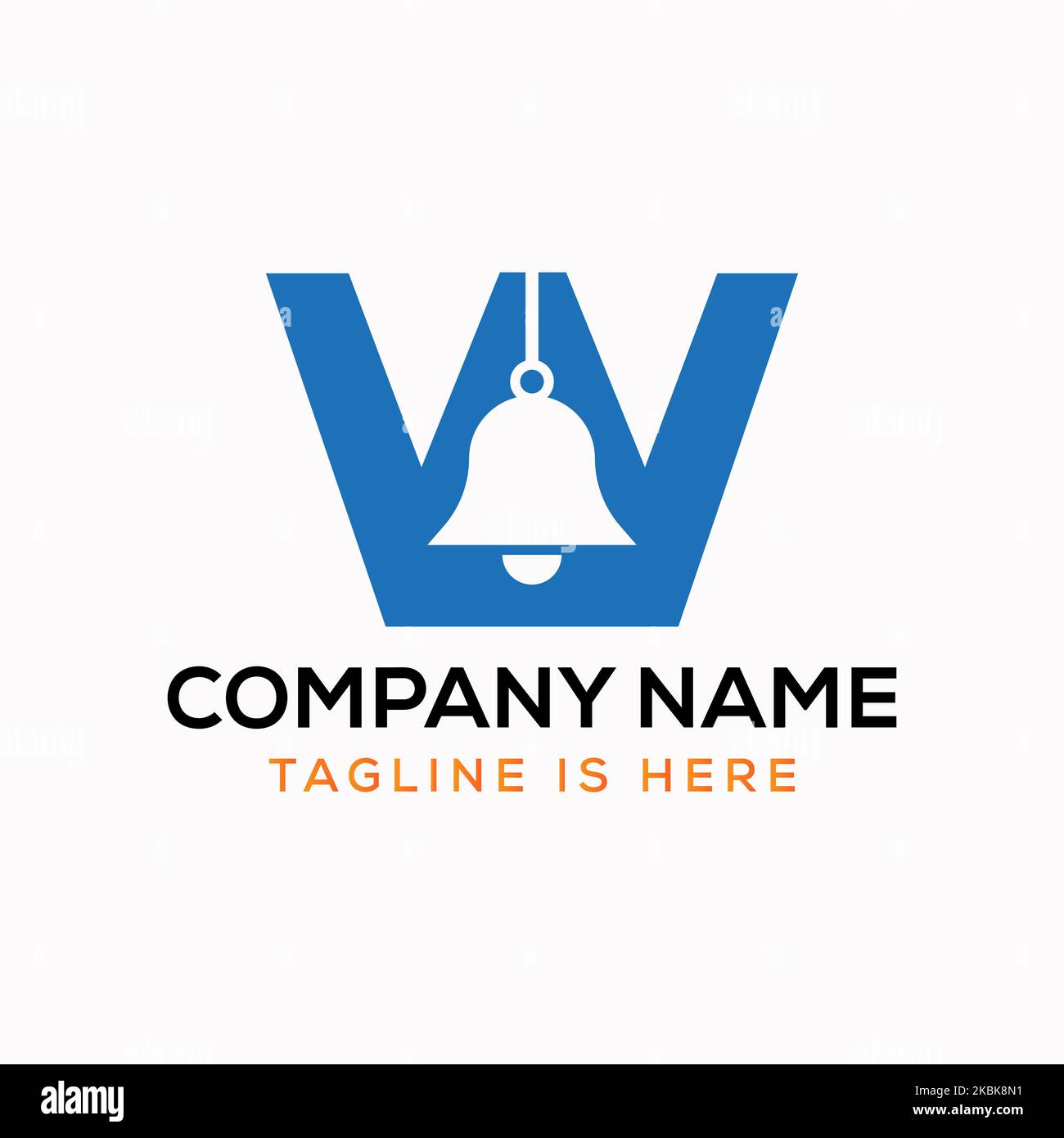 Letter W Cowbell Logo Concept With Hanging Bell Symbol Vector Template ...
